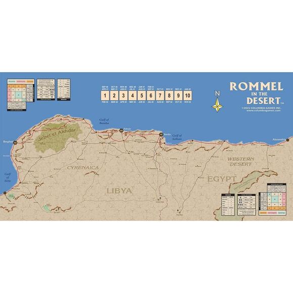 Columbia Games | Games | Rommel In The Desert 34x68 Deluxe Neoprene Map ...